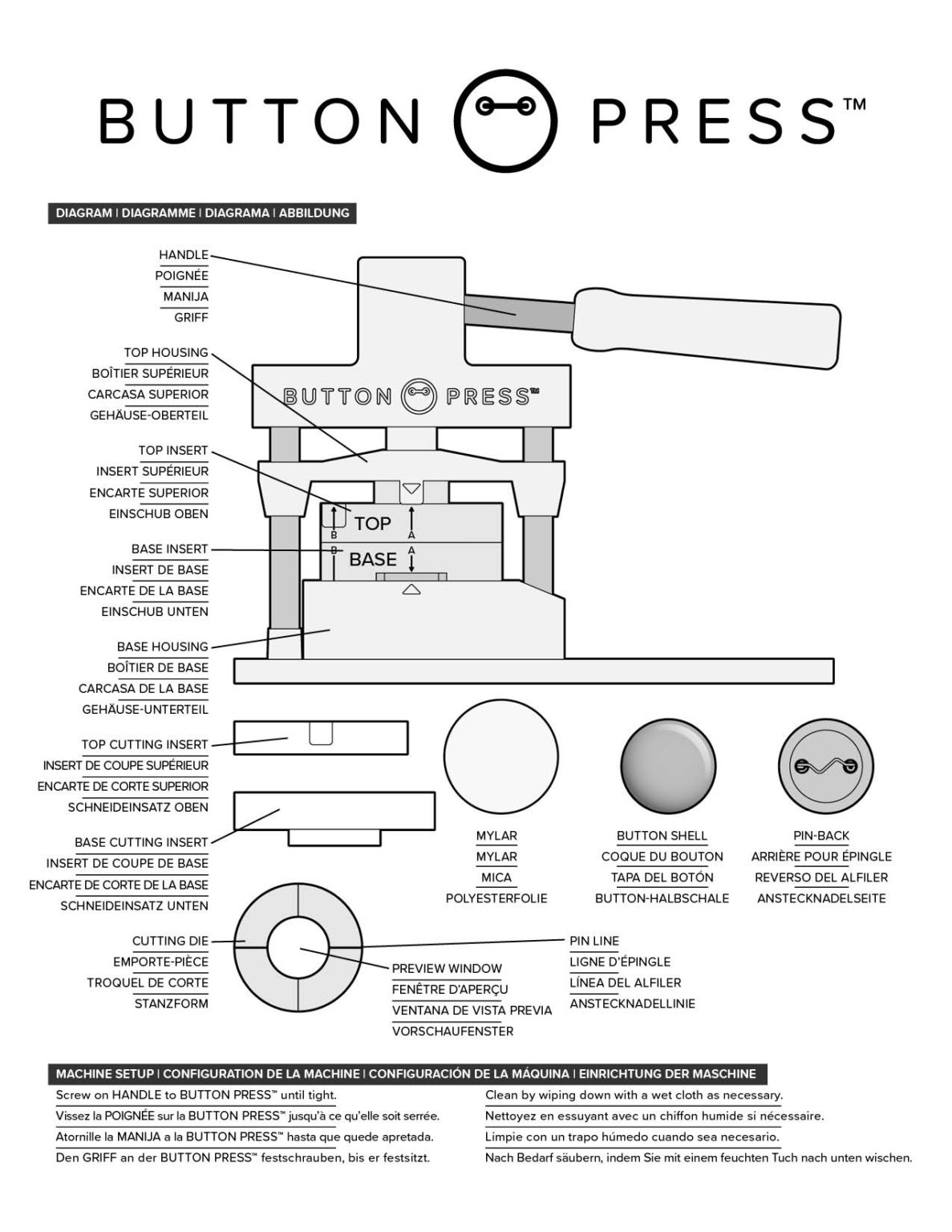 BUTTON PRESS KIT ALL IN ONE (104 PZS) – Scrapbook
