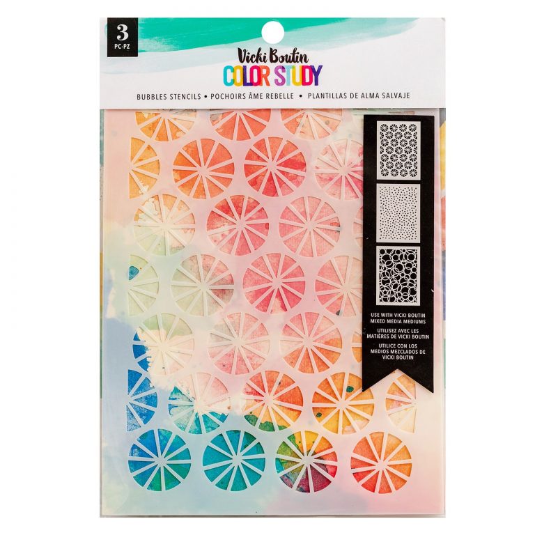 STENCIL -COLOR STUDY – BUBBLES (3 PZS) – Scrapbook